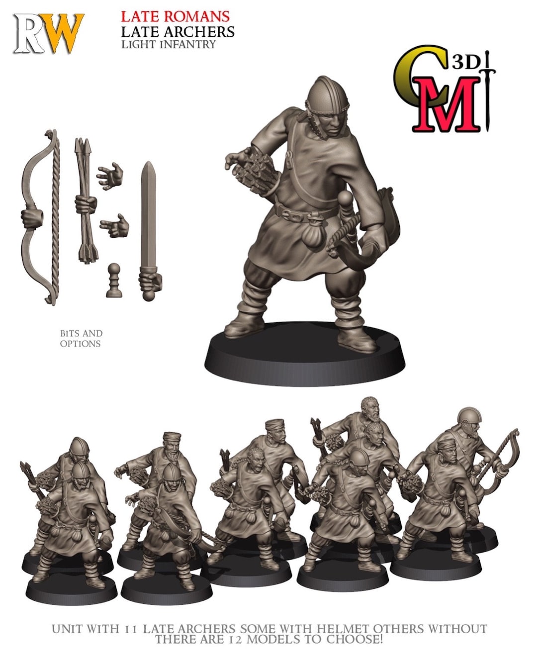 Late Roman Archers Light Infantry, Historical 1/72, 28mm, 32mm, 1/35 ...