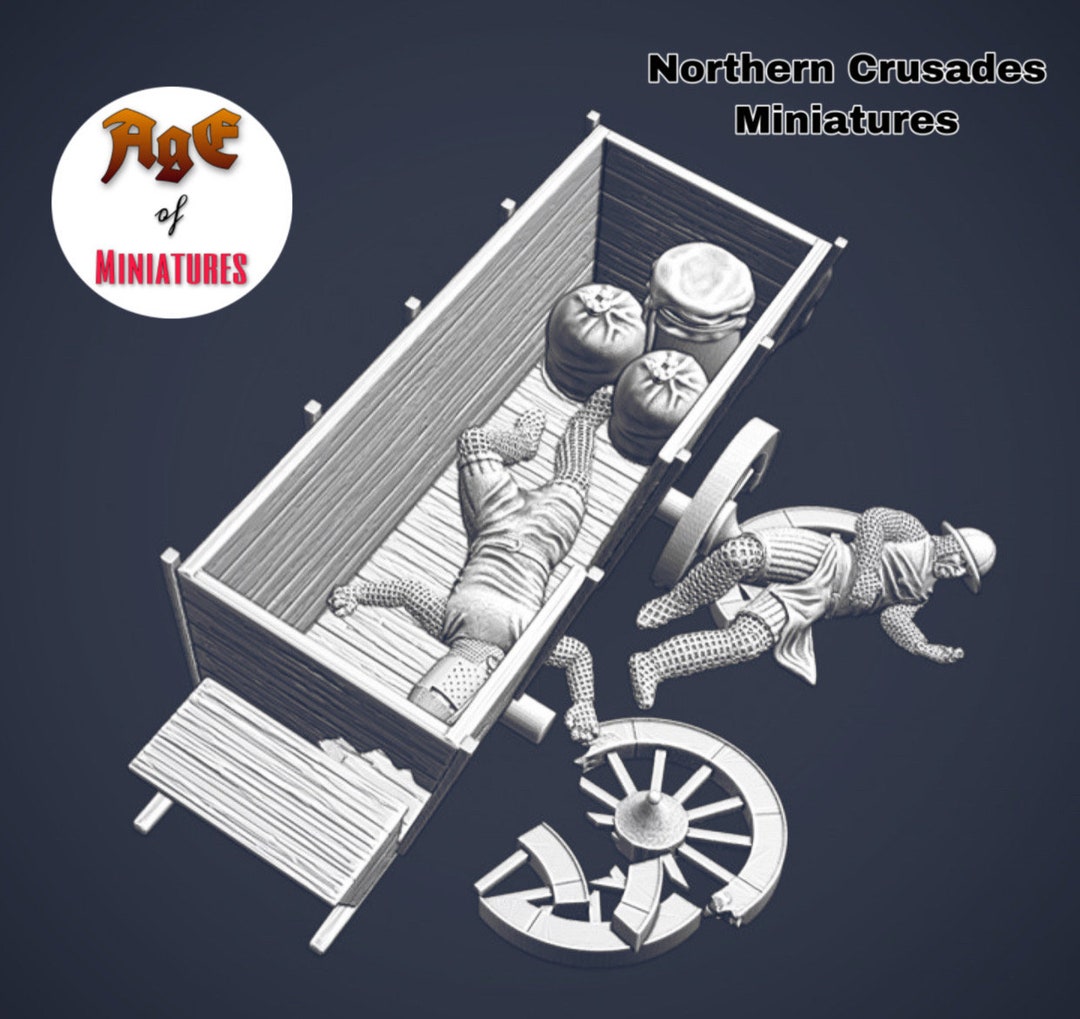 Medieval Destroyed Wagon Casualty Crusaders Bundle, Historical 1/72 ...