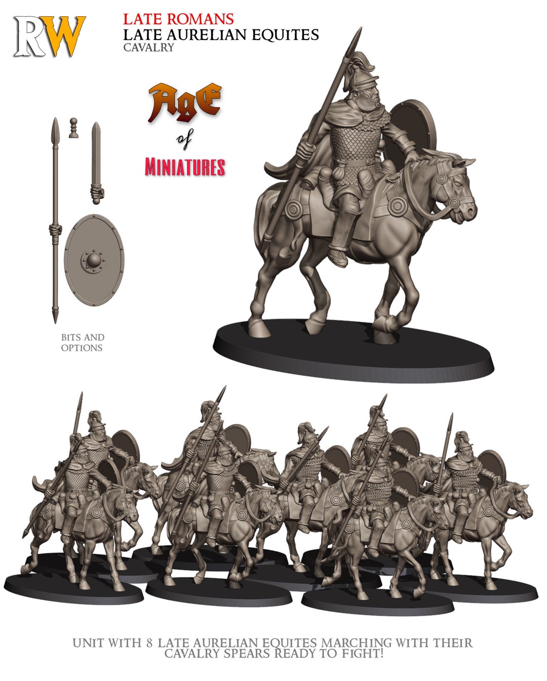 Late Roman Aurelien Equites Cavalry, Historical 1/72, 28mm, 32mm, 1/35 ...