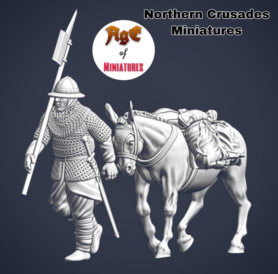 Medieval Crusader Marching Donkey, 1/72, 28mm, 32mm, 1/35, 54mm, 75mm ...