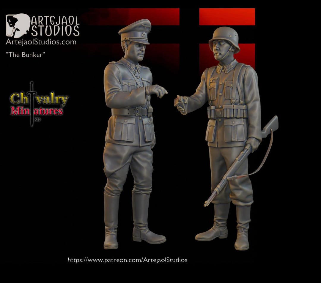 WW2 Germans Smoking X2 Resin Figure 1/48, 1/35, 1/16 Historical ...