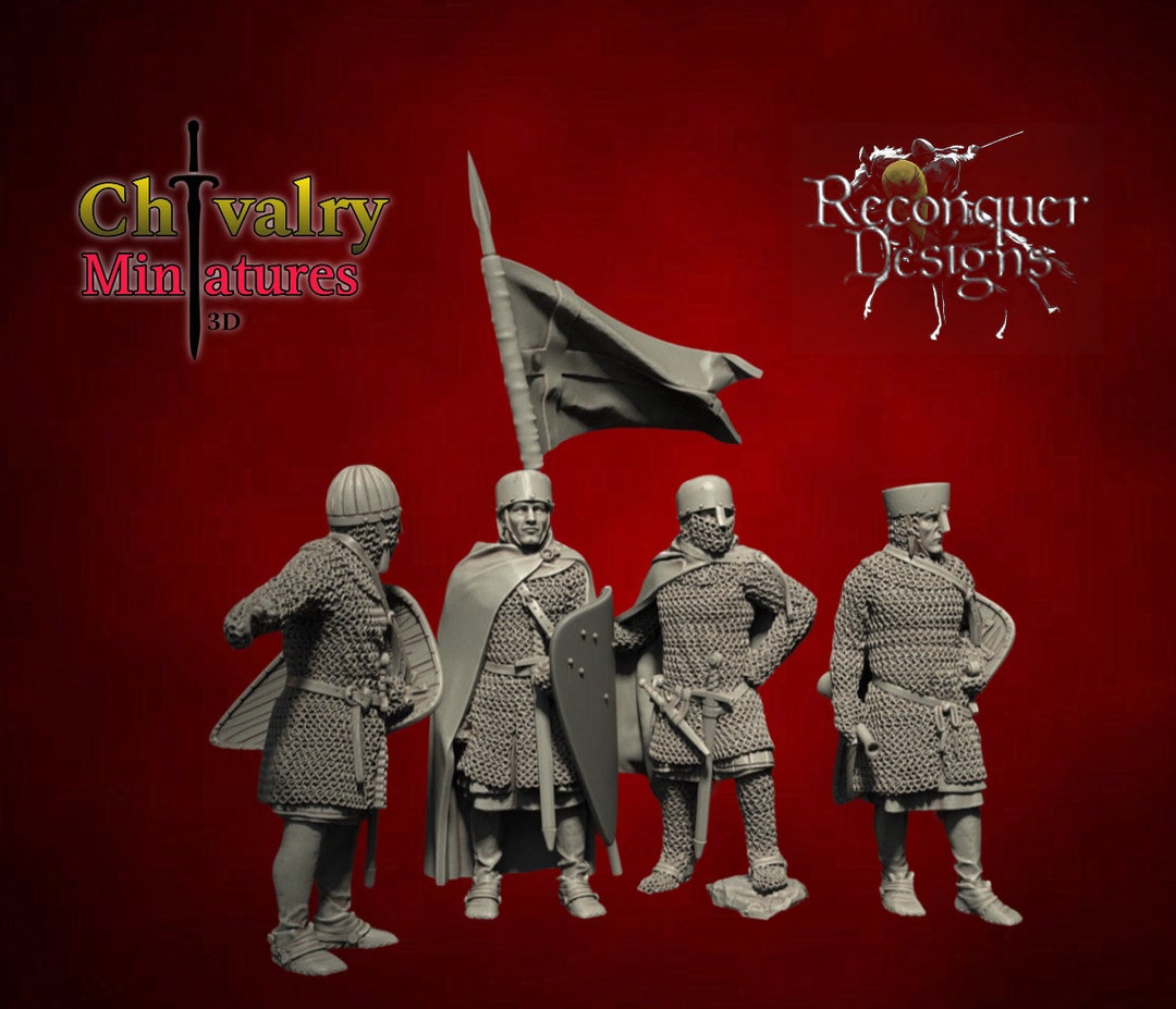 Medieval 12th Century Crusader Command Foot Knights X4 Historical 1/72 ...