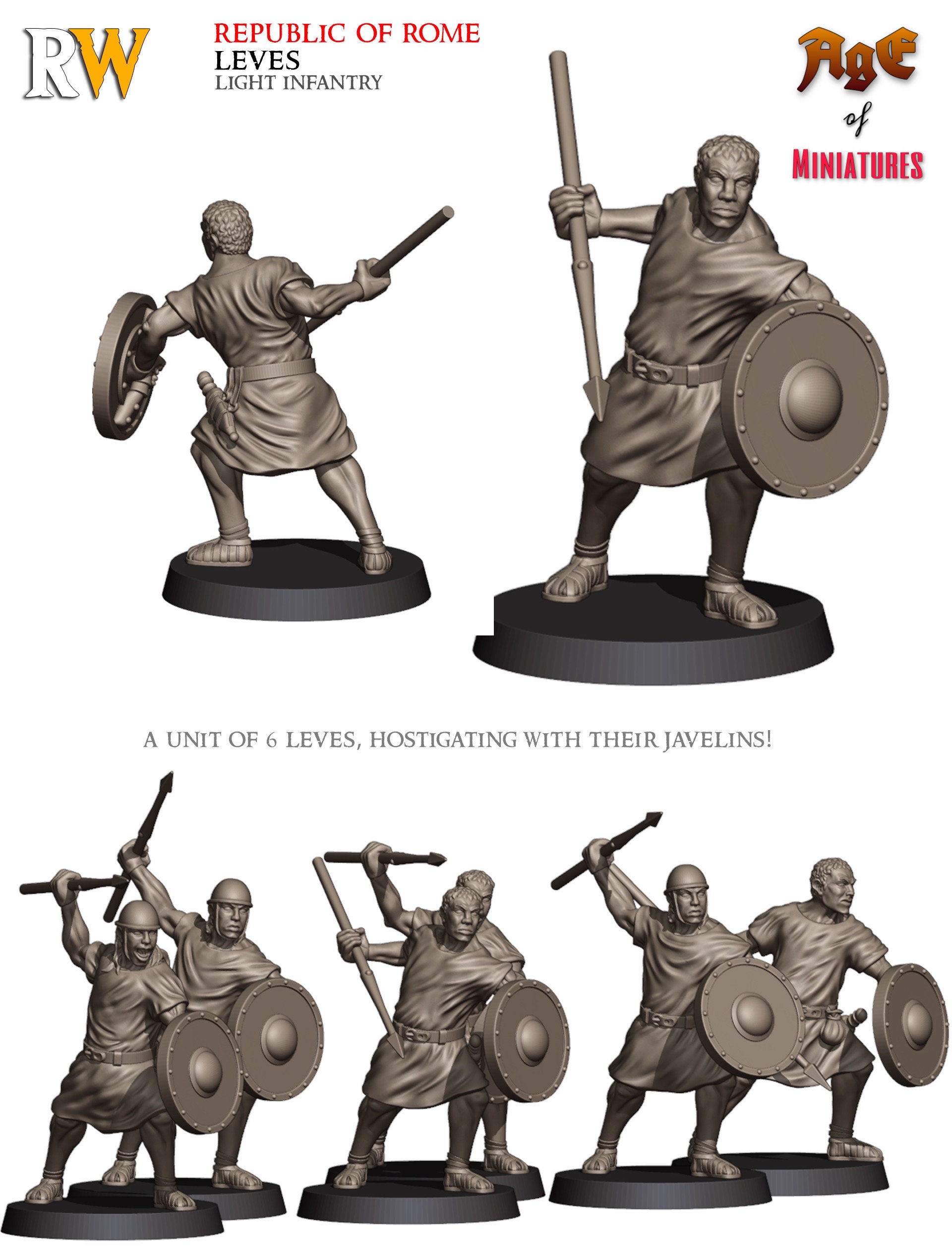 Roman Leves Light Infantry, Historical 1/72, 28mm, 32mm, 1/35, 54mm ...