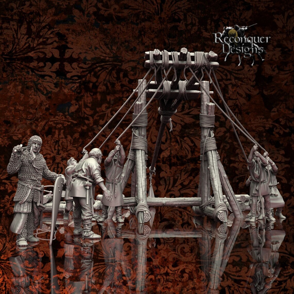 Medieval 12th Century Trebuchet With Knights Historical 28mm - Etsy