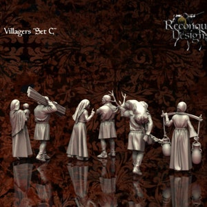 Medieval Villagers Set C Diorama, Historical 1/72, 28mm, 32mm, 1/35 ...