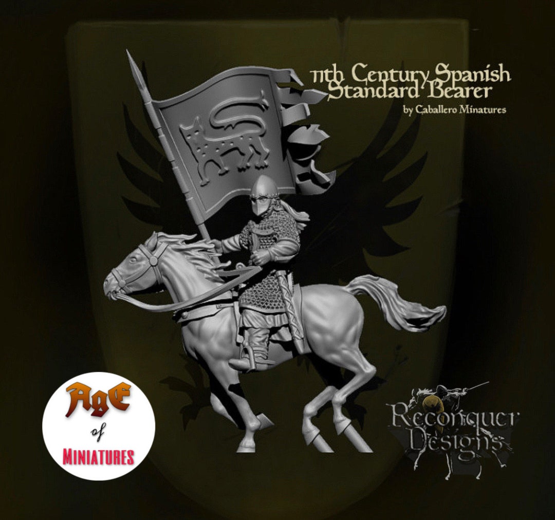 Medieval Spanish Standard Bearer V1, Historical 1/72, 28mm, 32mm, 1/35 ...