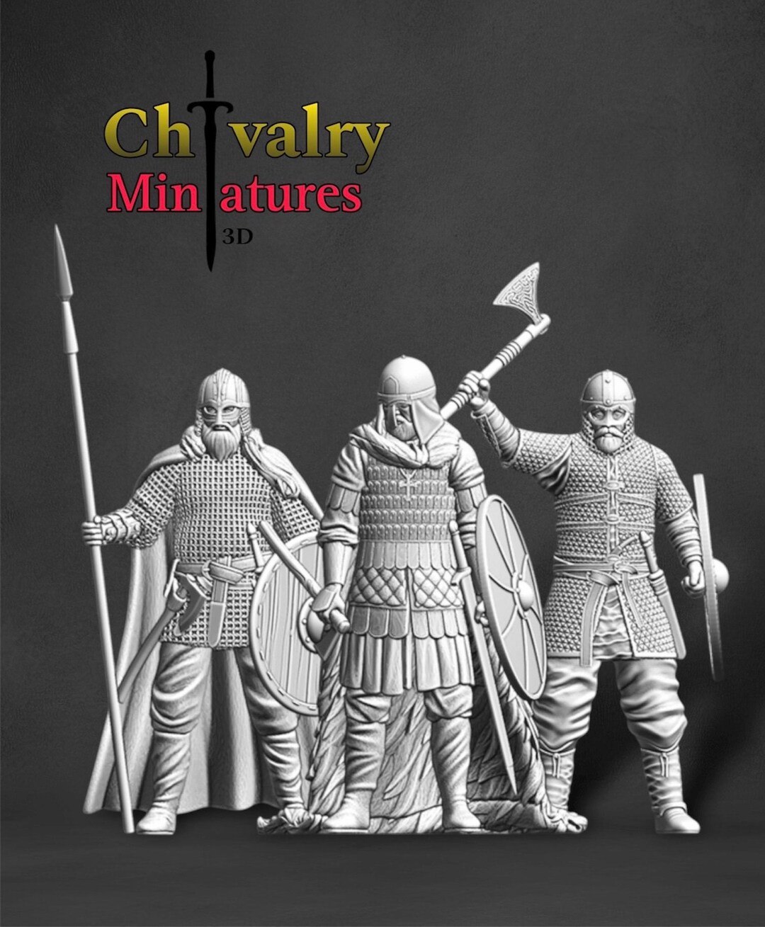 Sons of Odin X3 Command Set Resin, 1/72, 28mm, 32mm, 1/35, 54mm, 75mm ...