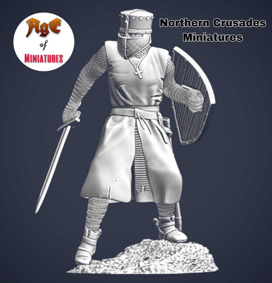 Medieval Crusader Defense Pose Version 2, Historical 1/72, 28mm, 32mm ...