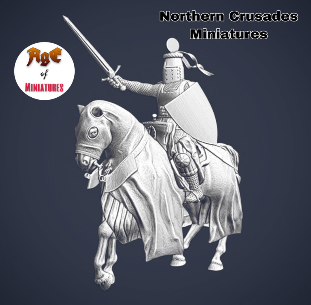 Teutonic Mounted Captain, 1/72, 28mm, 32mm, 1/35, 54mm, 75mm, Resin ...