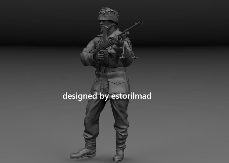WW2 British Red Devil Paratrooper #1, Resin Figures 1/48, 1/35, 1/16 ...