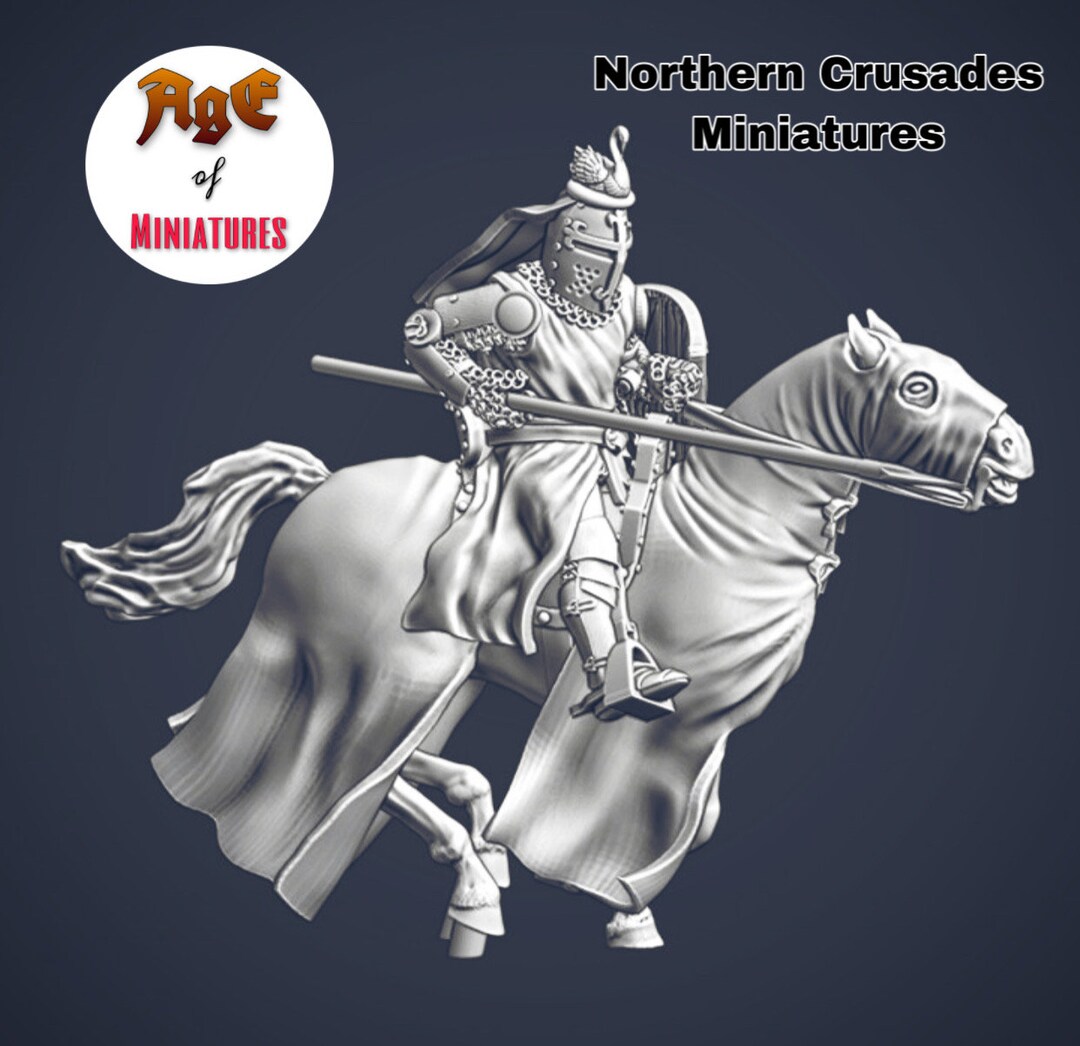 Medieval Sir Swan Charging, 1/72, 28mm, 32mm, 1/35, 54mm, 75mm, Resin ...