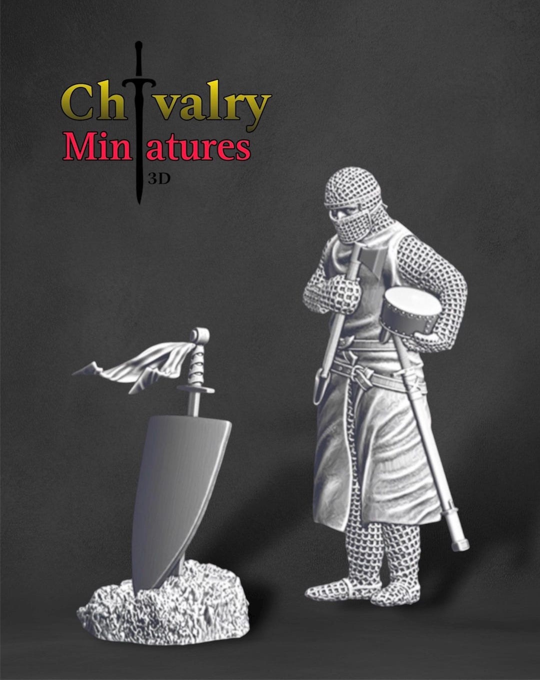 Medieval Crusader Respect and Honor, Resin, 1/72, 28mm, 32mm, 1/35 ...
