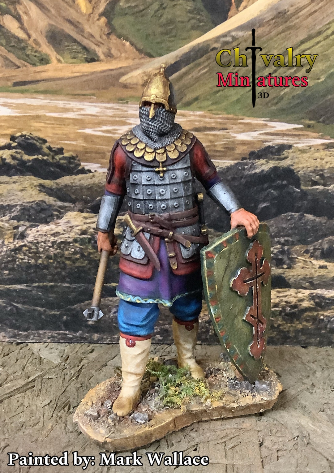 Noble Russian Knight With Mace, 1/72, 28mm, 32mm, 1/35, 54mm, 75mm, 1/ ...