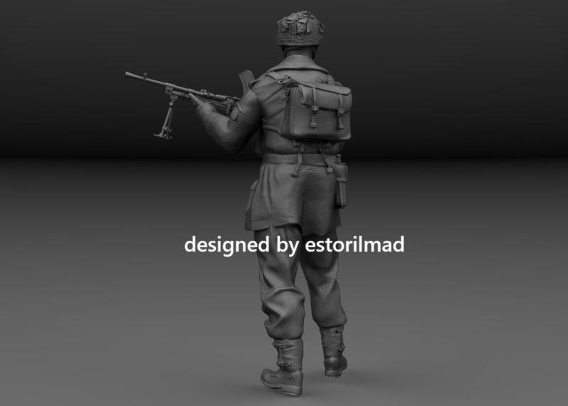 WW2 British Red Devil Paratrooper #1, Resin Figures 1/48, 1/35, 1/16 ...
