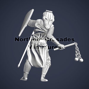 Medieval Hospitaller Crusader With Flail, 1/72, 28mm, 32mm, 1/35, 54mm ...