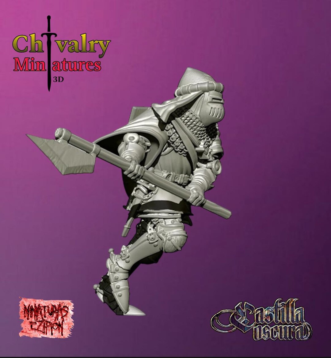 Medieval Knight With Voulge, Historical Resin, 1/72, 28mm, 32mm, 1/35 ...