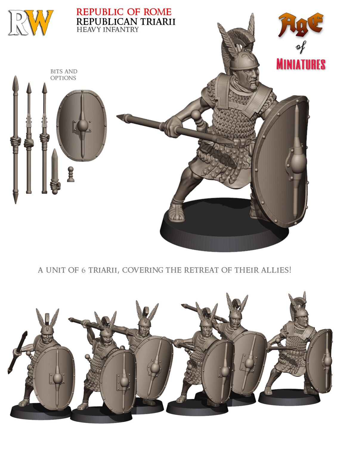 Roman Triarii Heavy Infantry, Historical 1/72, 28mm, 32mm, 1/35, 54mm ...