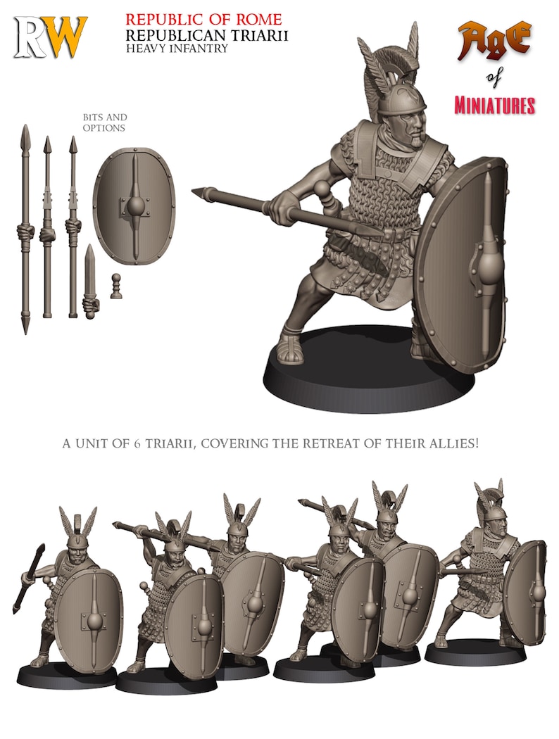 Roman Triarii Heavy Infantry, Historical 1/72, 28mm, 32mm, 1/35, 54mm ...