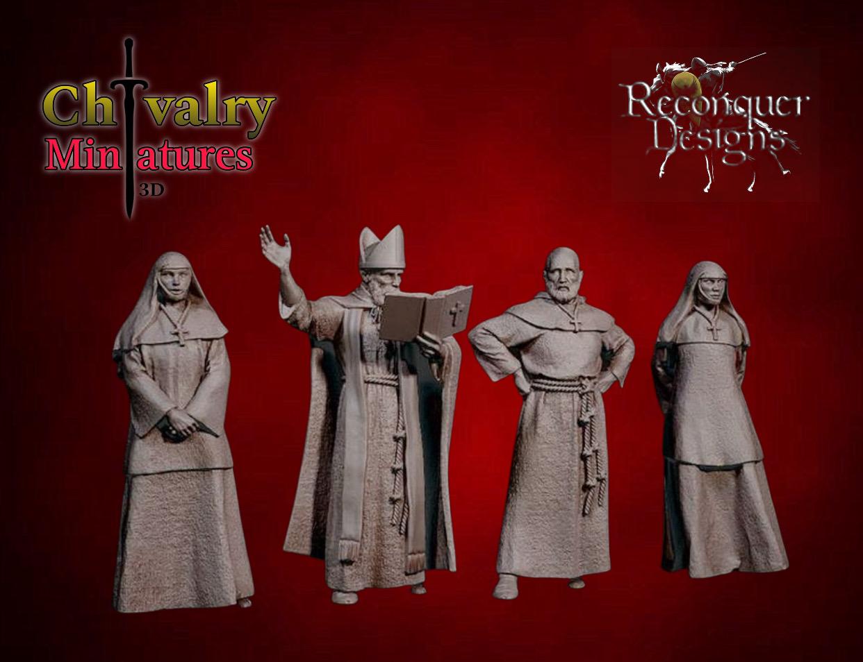 Medieval Clergy Bishop, Historical 1/72, 28mm, 32mm, 1/35, 54mm, 75mm ...