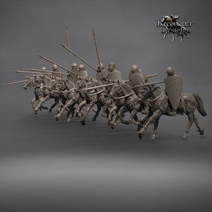 Medieval Charging Mounted Order Knights, Historical 1/72, 28mm, 32mm, 1 ...
