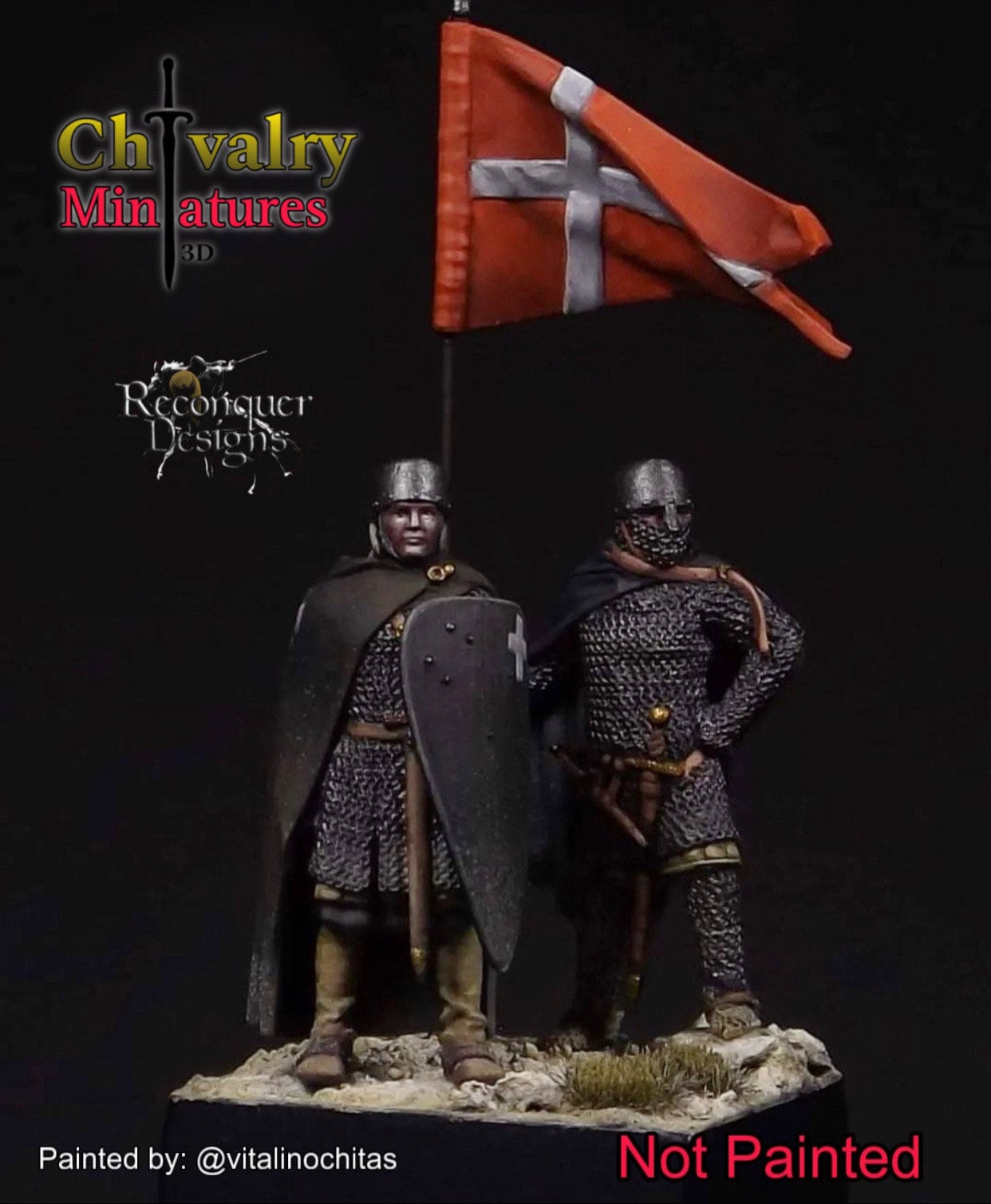 Medieval Crusader Commanders on Foot Knights X2 Historical 1/72, 28mm ...