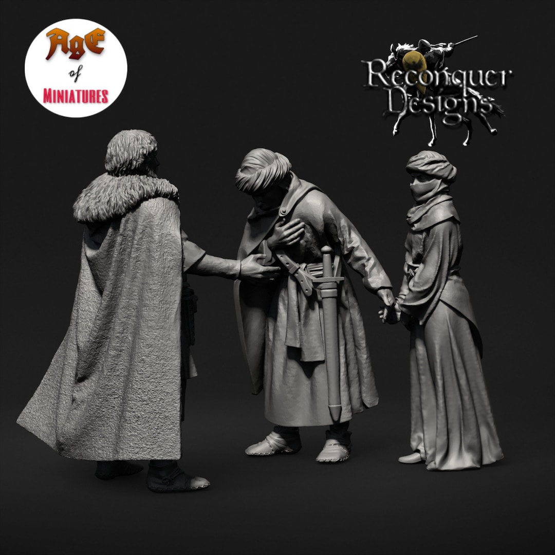 Medieval Andalusian People X3 Diorama, Historical 1/72, 28mm, 32mm, 1/ ...