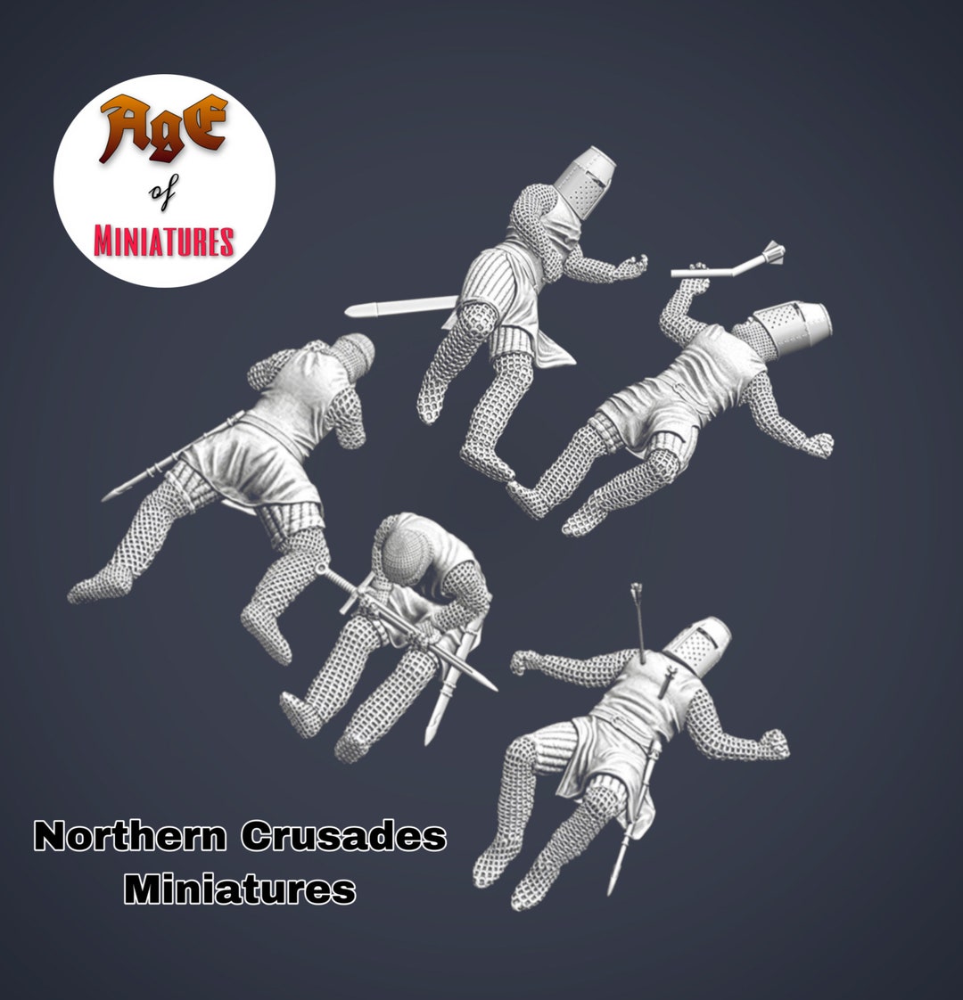 Medieval X5 Dead Casualty Crusaders Bundle, Historical 1/72, 28mm, 32mm ...