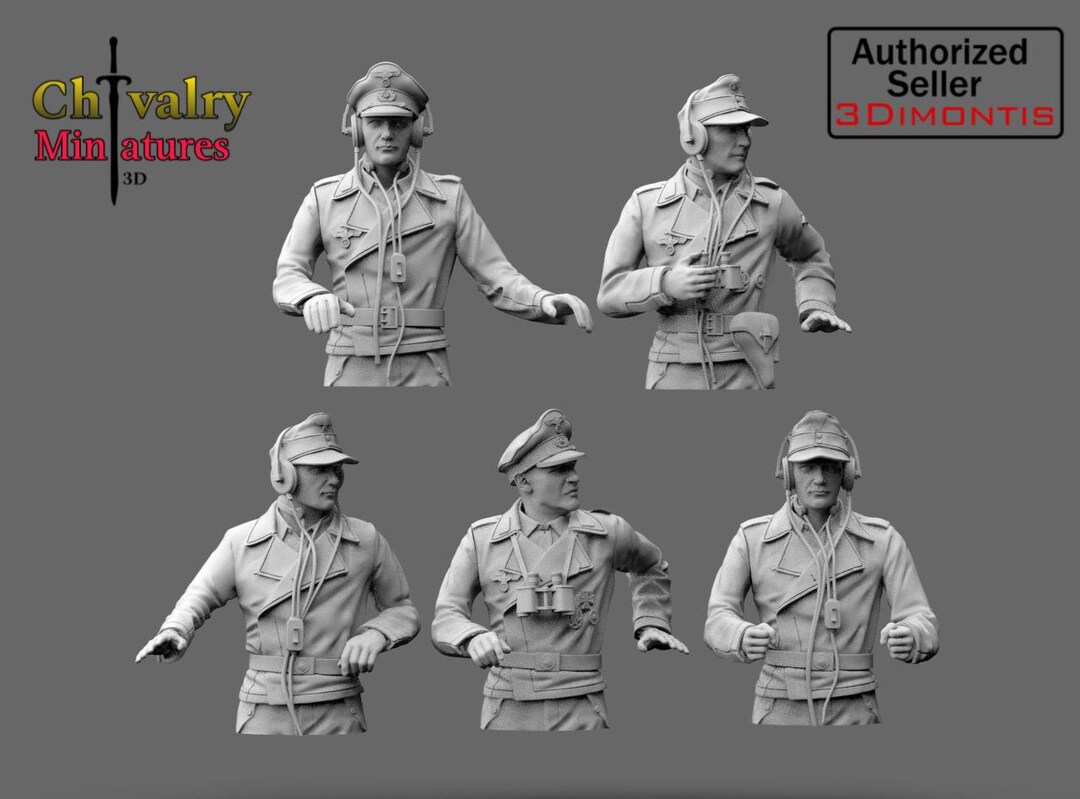 WW2 German Tank Crew Set 1, Resin Figures 1/35, 1/16 Historical ...