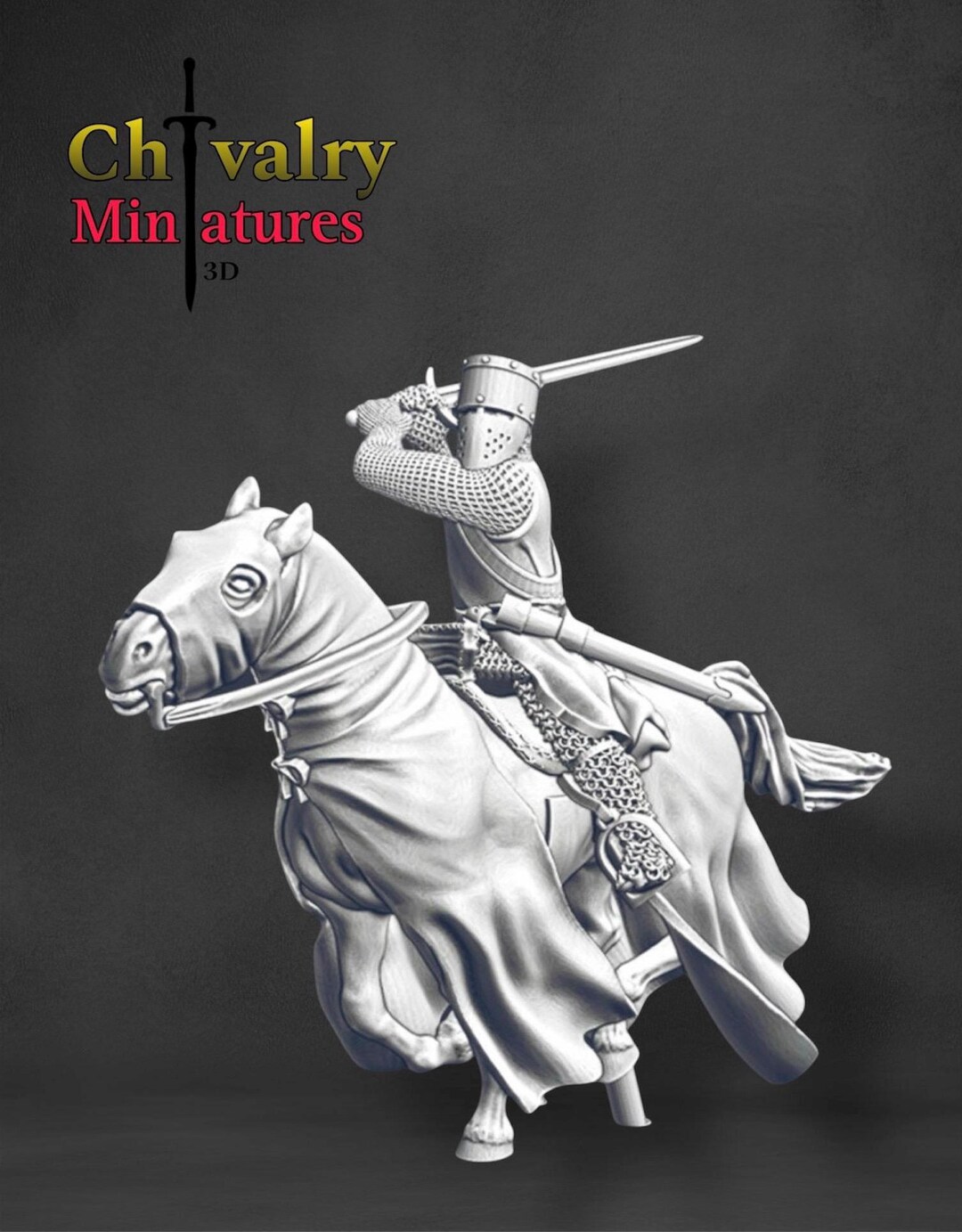 Danish Mounted Two Handed Sword, Resin, 1/72, 28mm, 32mm, 1/35, 54mm ...
