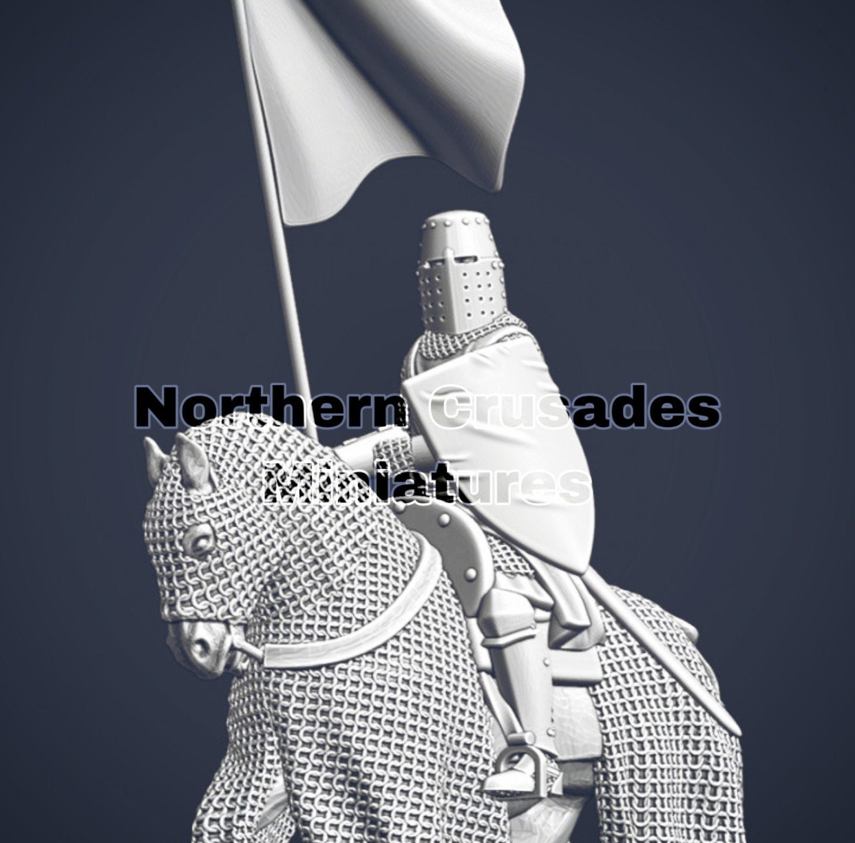 Mail Knight Mounted With Banner, 1/72, 28mm, 32mm, 1/35, 54mm, 75mm ...