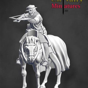 Mounted Crusader With Crossbow, 1/72, 28mm, 32mm, 1/35, 54mm, 75mm ...