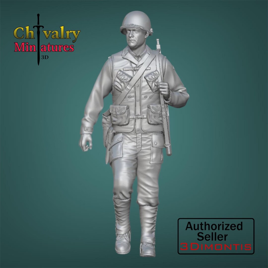 WW2 US 2nd Ranger Captain Miller Resin Figure 3D Printed Scale ...