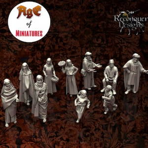 Medieval Villagers Set B Diorama, Historical 1/72, 28mm, 32mm, 1/35 ...