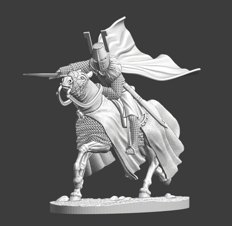Teutonic Commander Charging, 1/72, 28mm, 32mm, 1/35, 54mm, 75mm, Resin ...