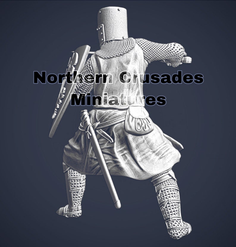 Medieval Stabbing Crusader on Foot. Historical 1/72, 28mm, 32mm, 1/35 ...