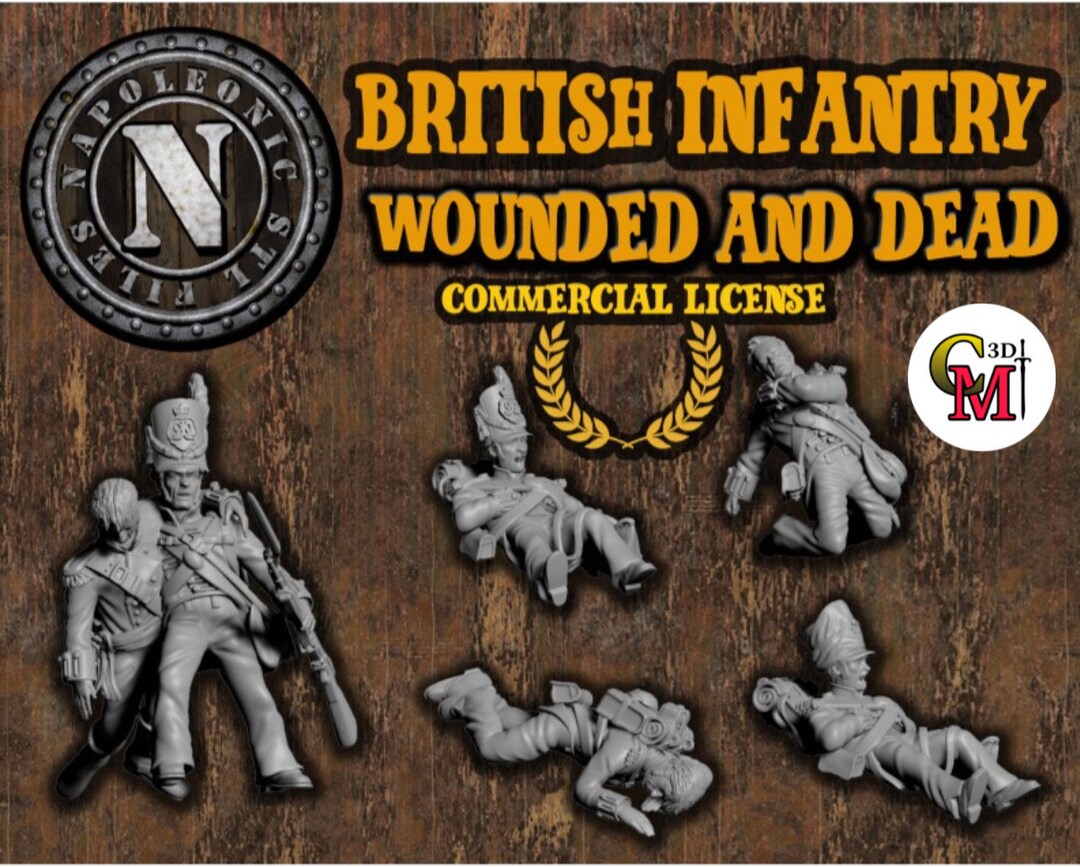 Napoleonic British Dead & Wounded Infantry, 1/72, 28mm, 32mm, 1/35 ...