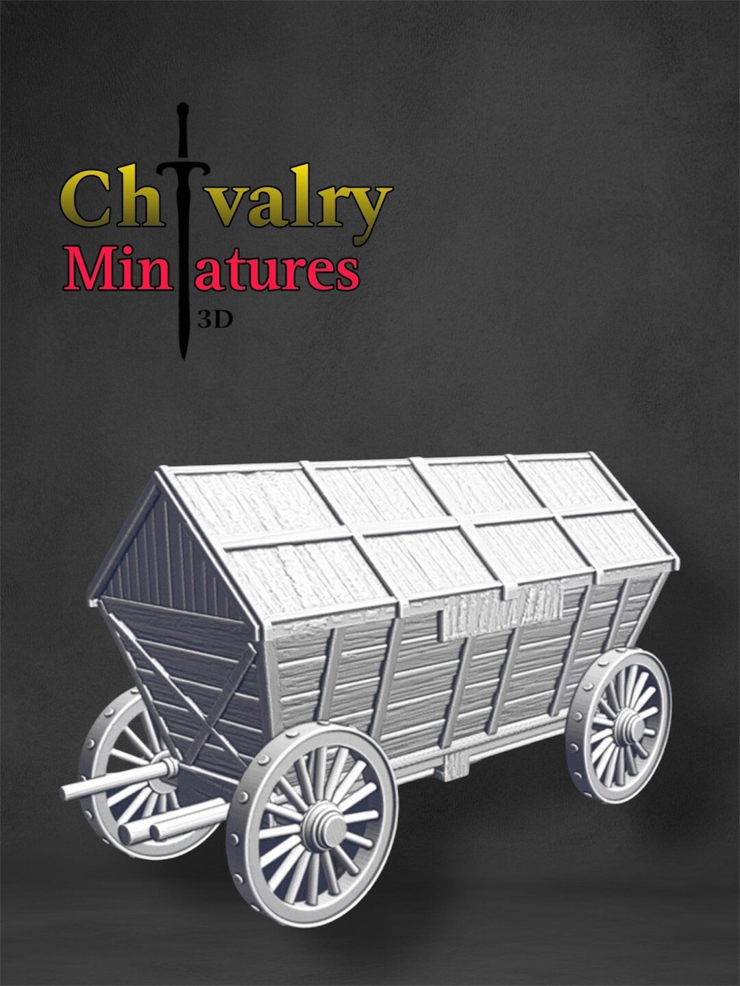 Medieval Closed Triangular Wagon, Historical 1/72, 28mm, 32mm, 1/35 ...