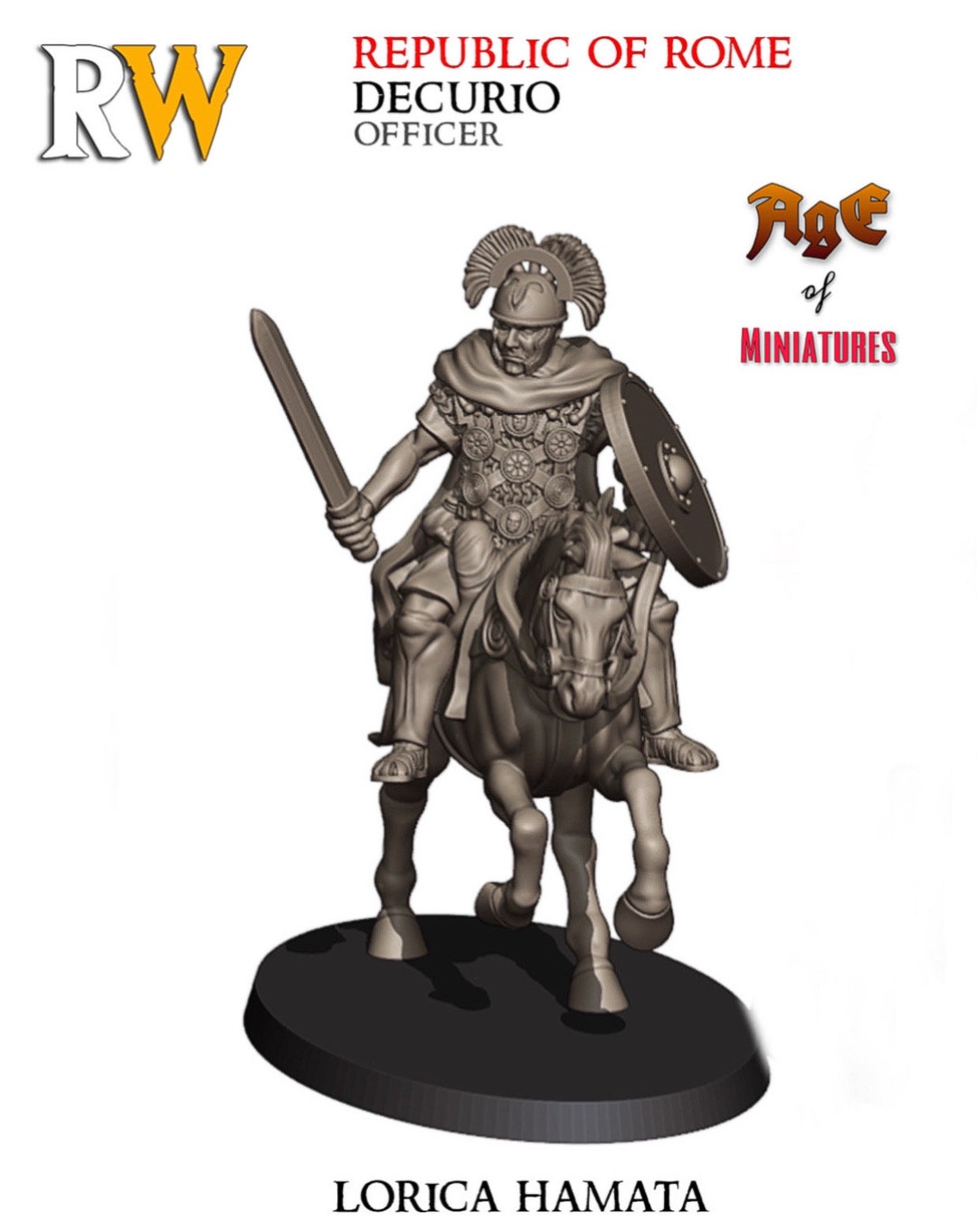 Roman Decurio Officer Mounted, Historical 1/72, 28mm, 32mm, 1/35, 54mm ...