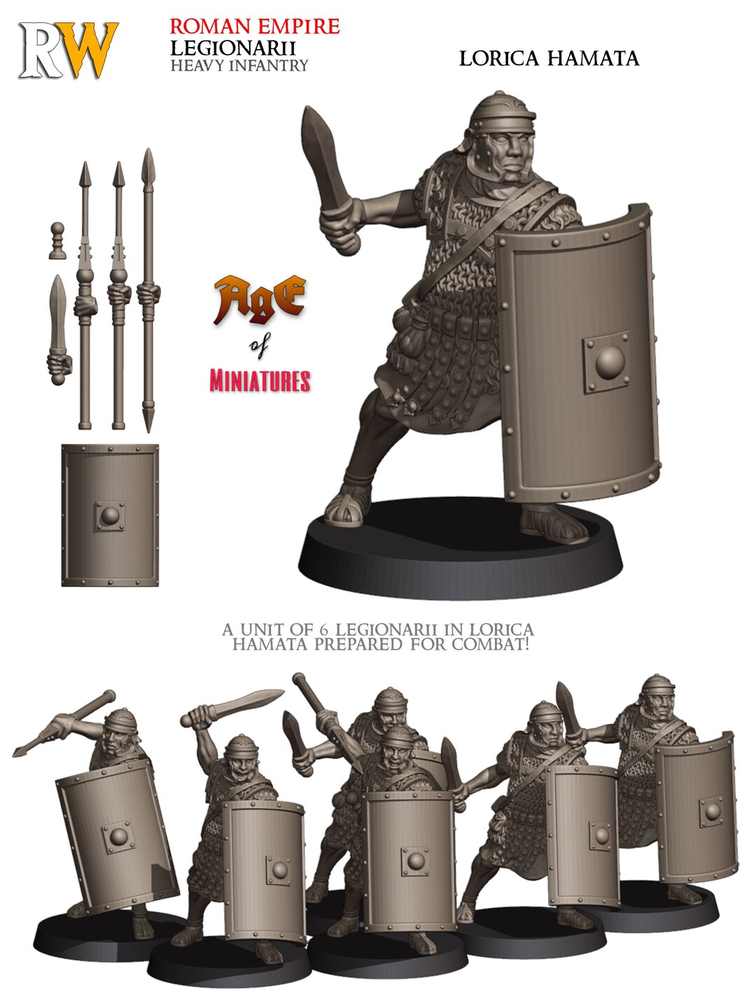 Roman Empire Legionaries lorica Hamata Heavy Infantry, Historical 1/72 ...