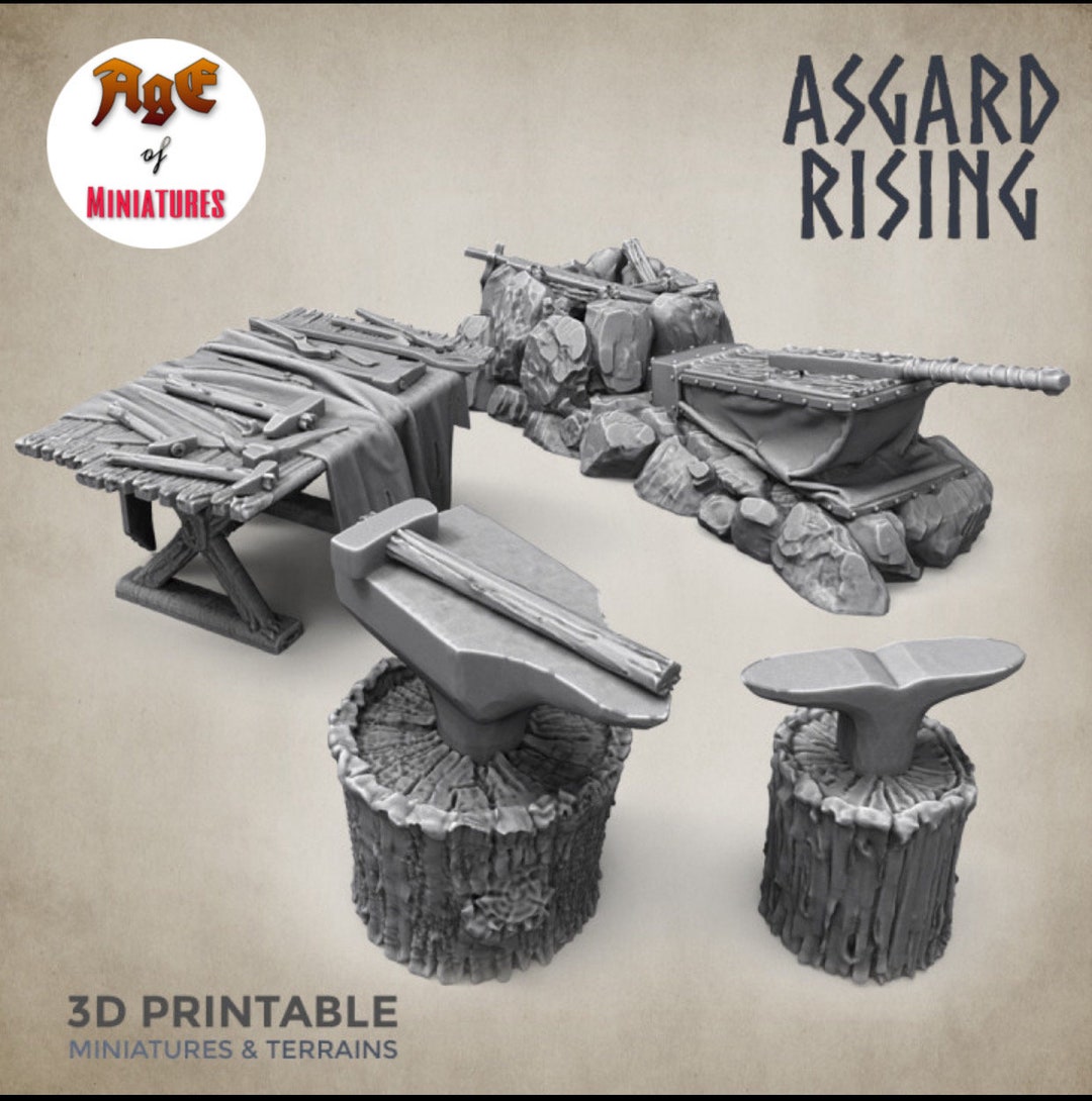 Medieval Blacksmith Accessories Diorama, Historical 1/72, 28mm, 32mm, 1 ...
