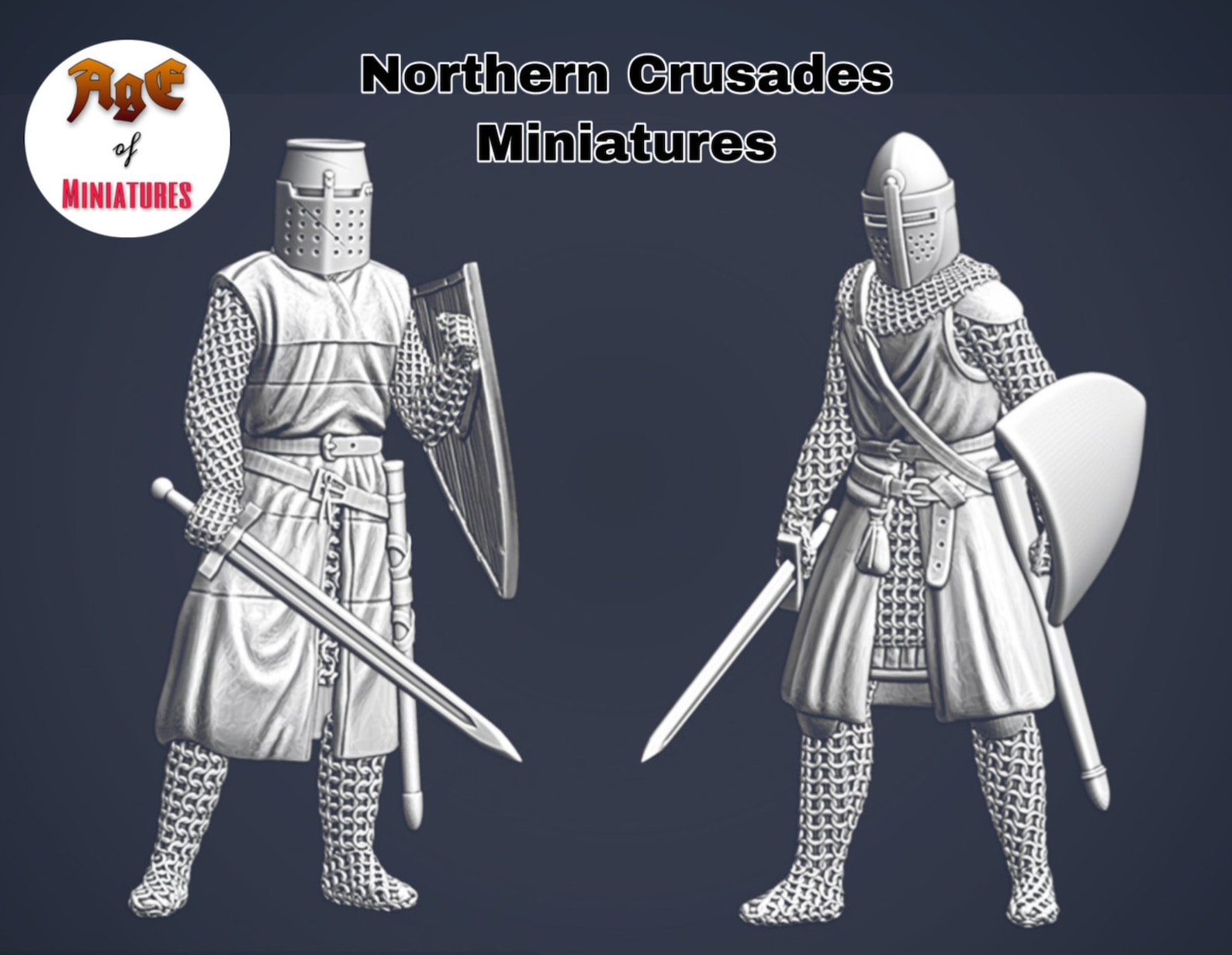 Medieval Crusader Knights Ready to Fight Bundle, Resin, 1/72, 28mm ...