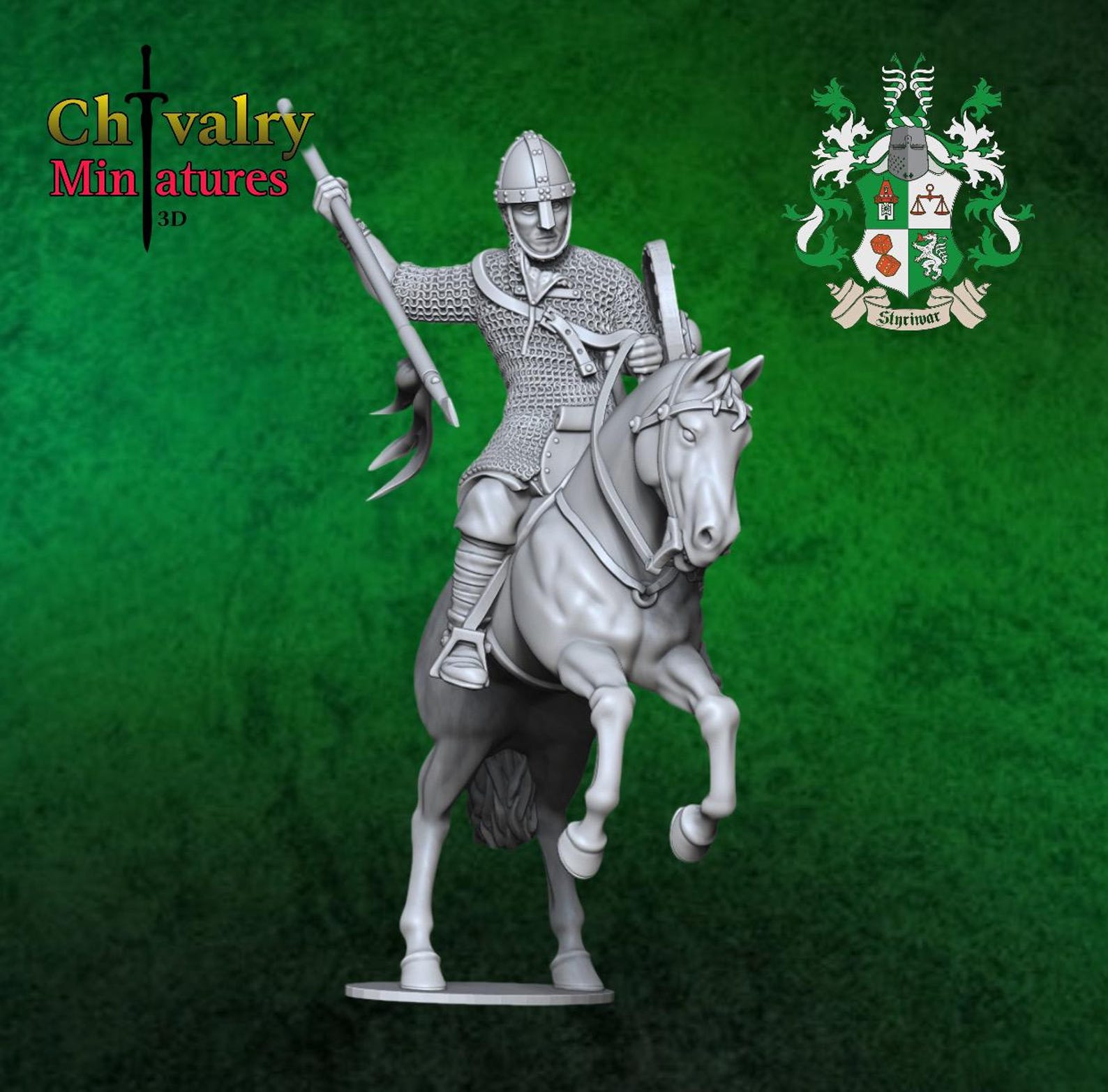 1066 Mounted Norman Knight Resin Figure Historical 28mm, 32mm, 40mm, 1/ ...