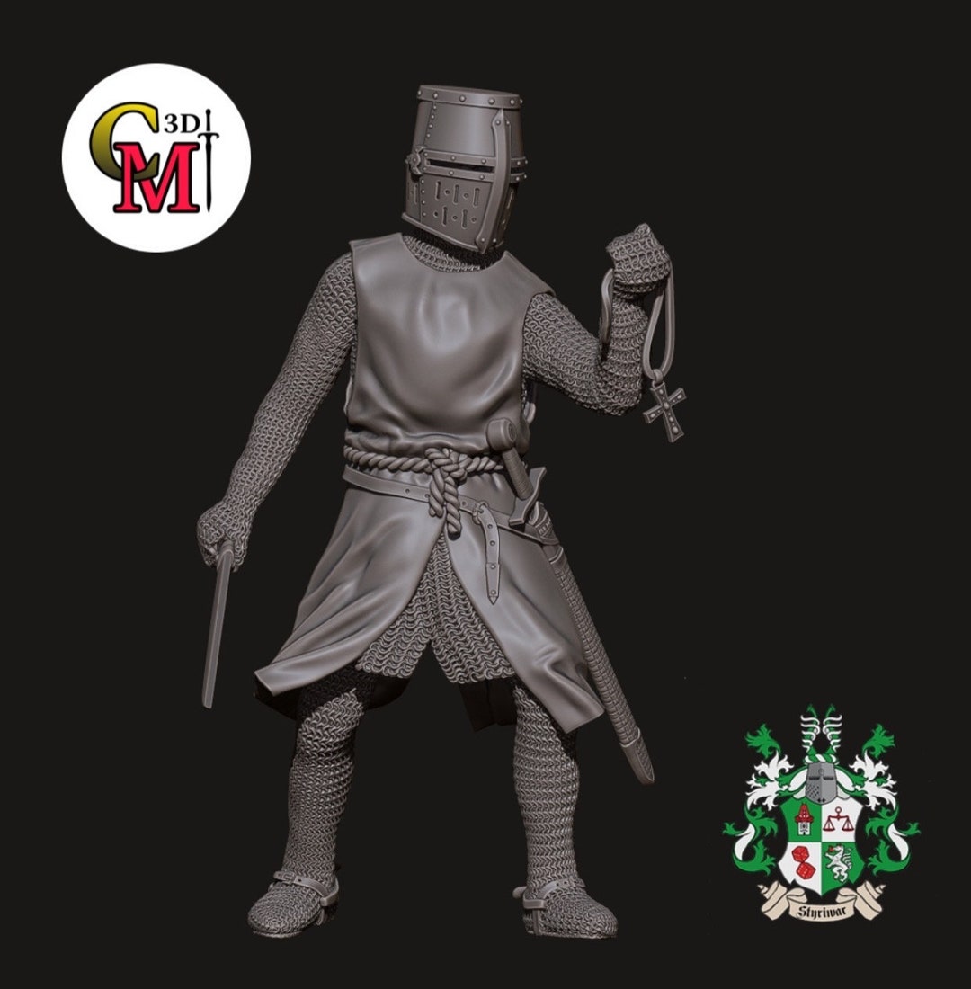Early 13th Century Medieval Knight Resin Figure 1/35, 54mm, 60mm, 75mm ...