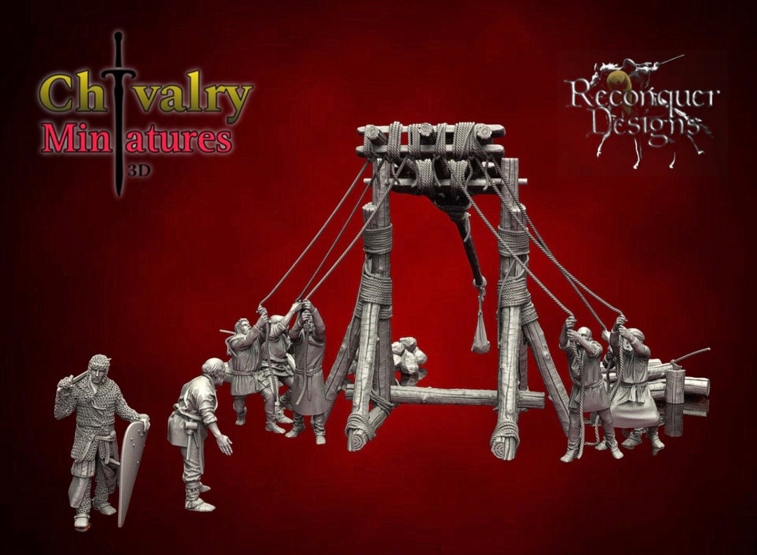 Medieval 12th Century Trebuchet With Knights, Historical 1/72, 28mm ...