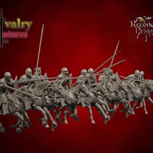 Medieval Charging Mounted Order Knights, Historical 1/72, 28mm, 32mm, 1 ...