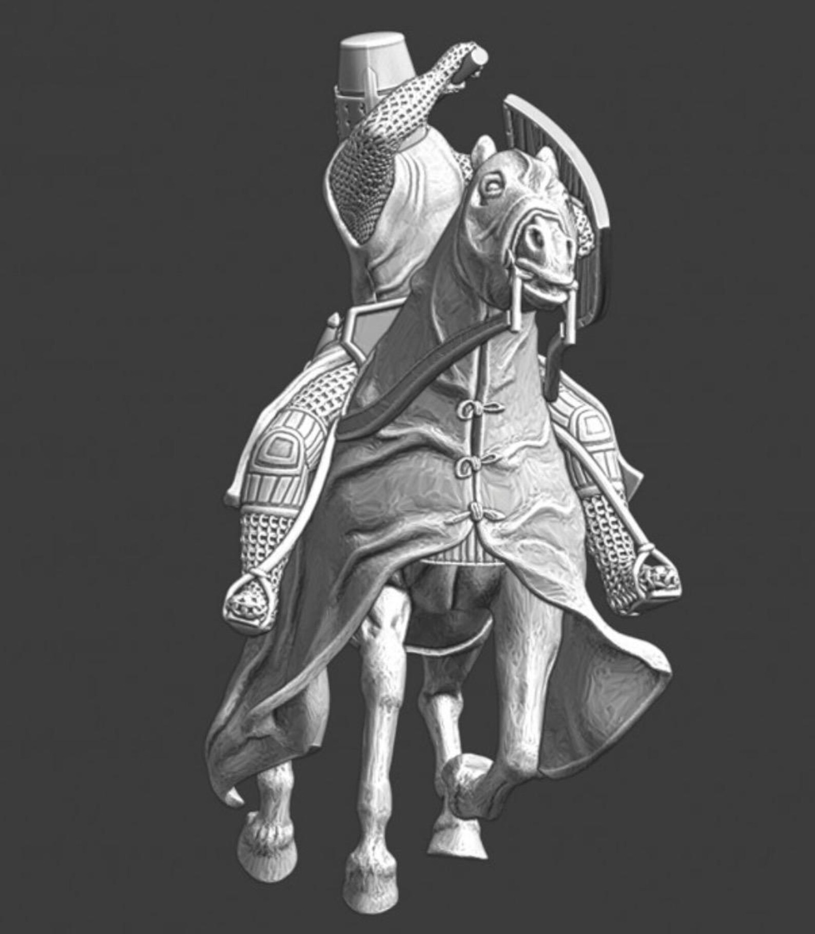 Medieval Order Knight With Mace, 1/72, 28mm, 32mm, 1/35, 54mm, 75mm ...