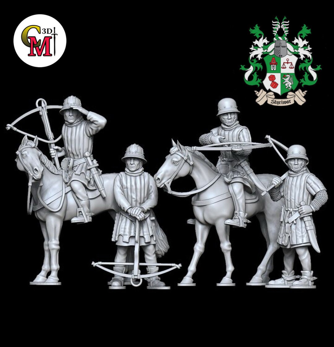Medieval Sergeant Crossbowmen X4 Figures Historical 1/35, 54mm, 60mm ...