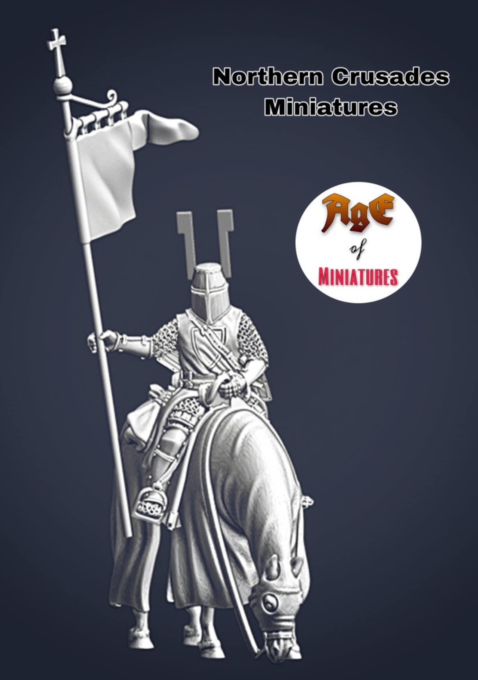 Teutonic Crusader Mounted With Banner 28mm 1/35 54mm 75mm - Etsy