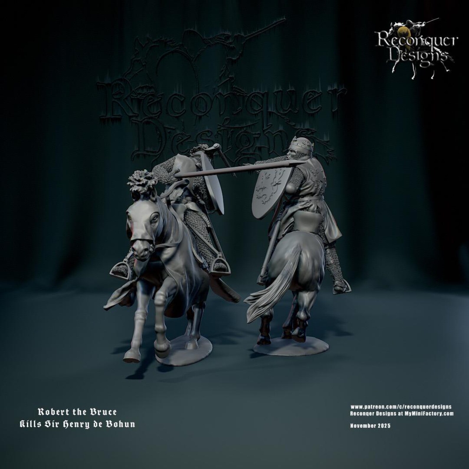 Robert the Bruce Vs Sir Henry Bohun Version 2, Resin, 1/172, 32mm, 28mm ...