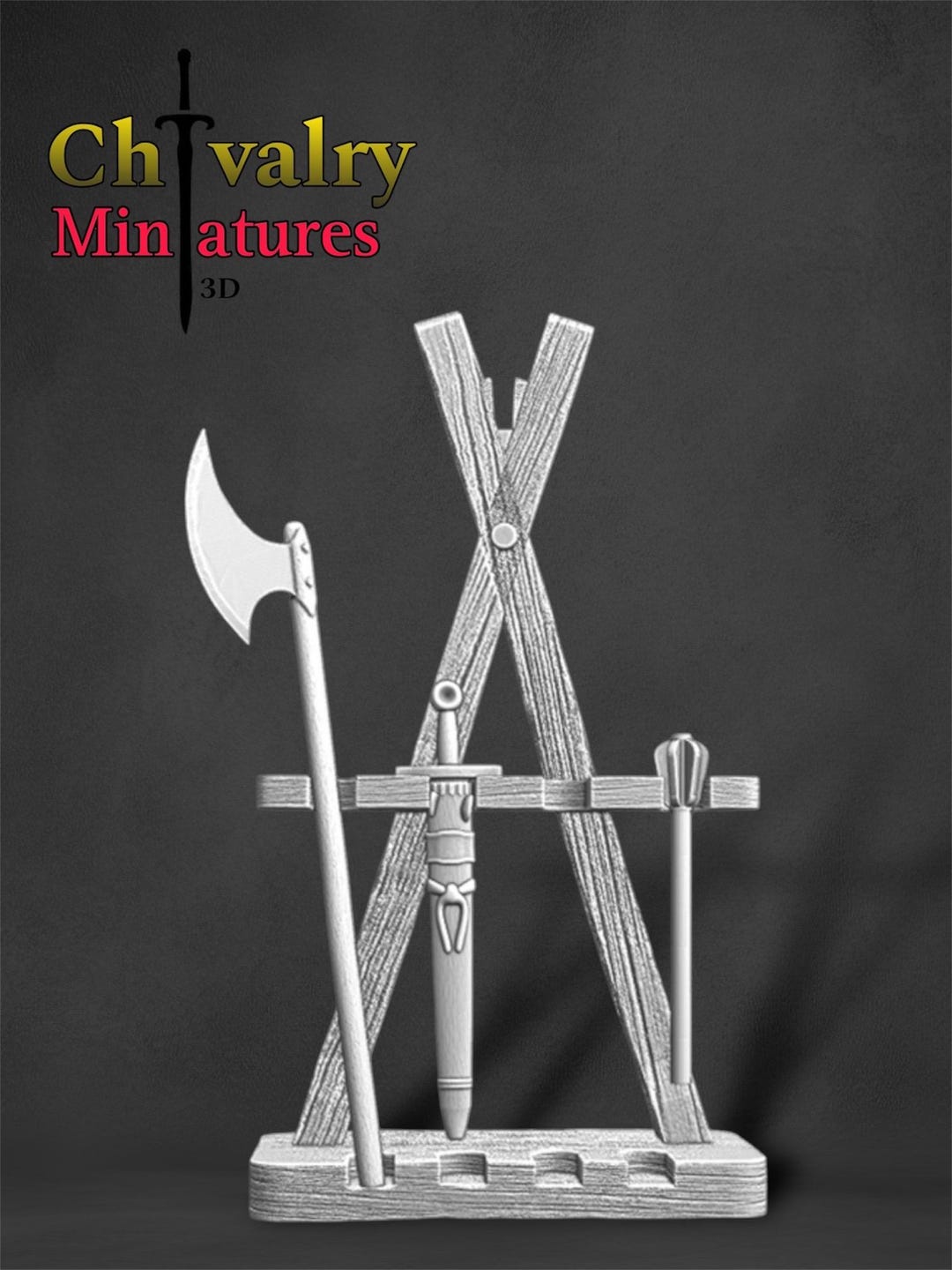 Medieval Weapons Stand, Historical 1/72, 28mm, 32mm, 1/35, 54mm, 75mm ...